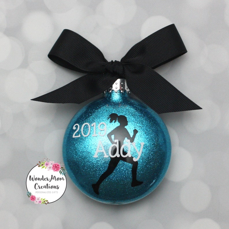 Female Runner Personalized Christmas Ornament | Etsy