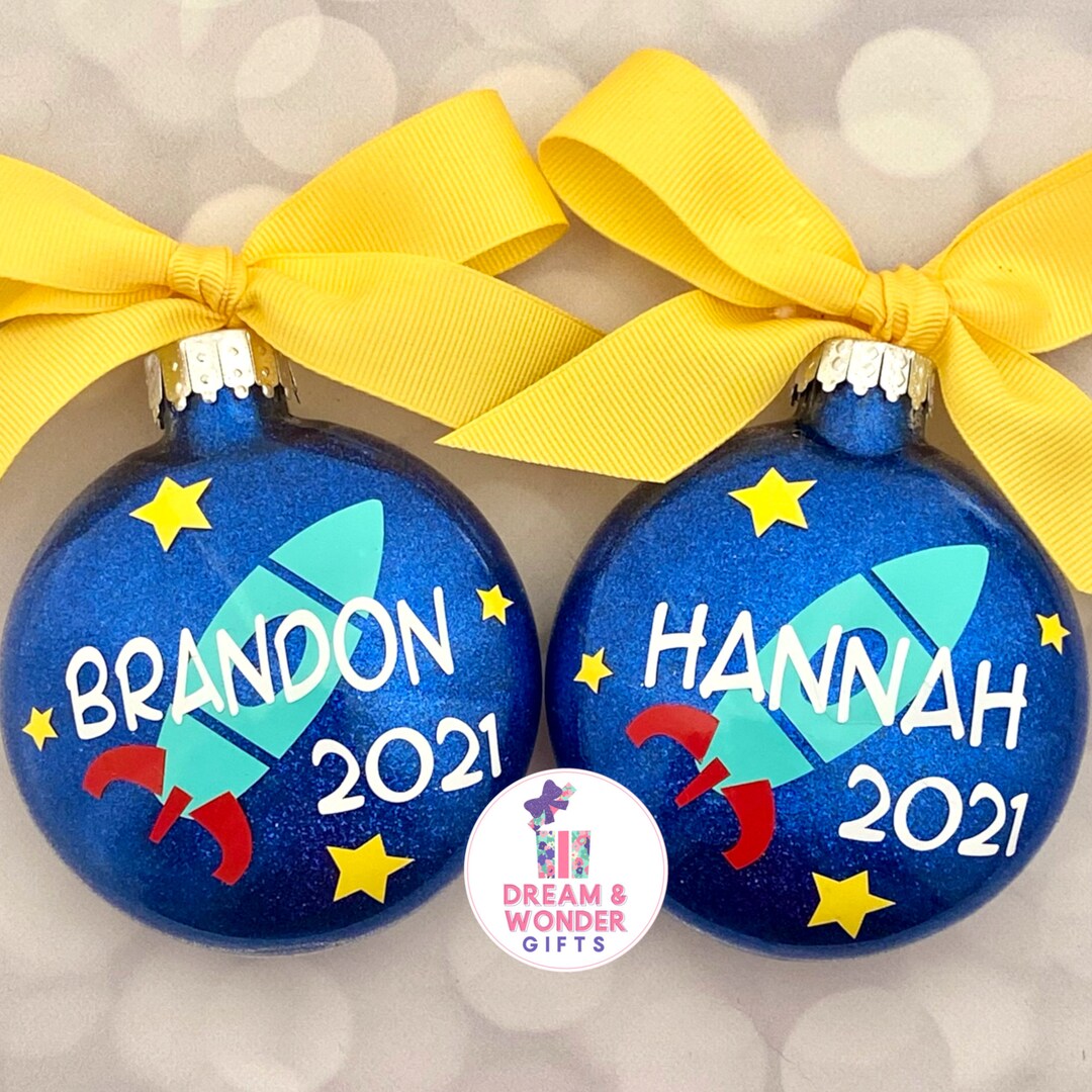 Toy Rocket Ship Personalized Christmas Ornament - Etsy