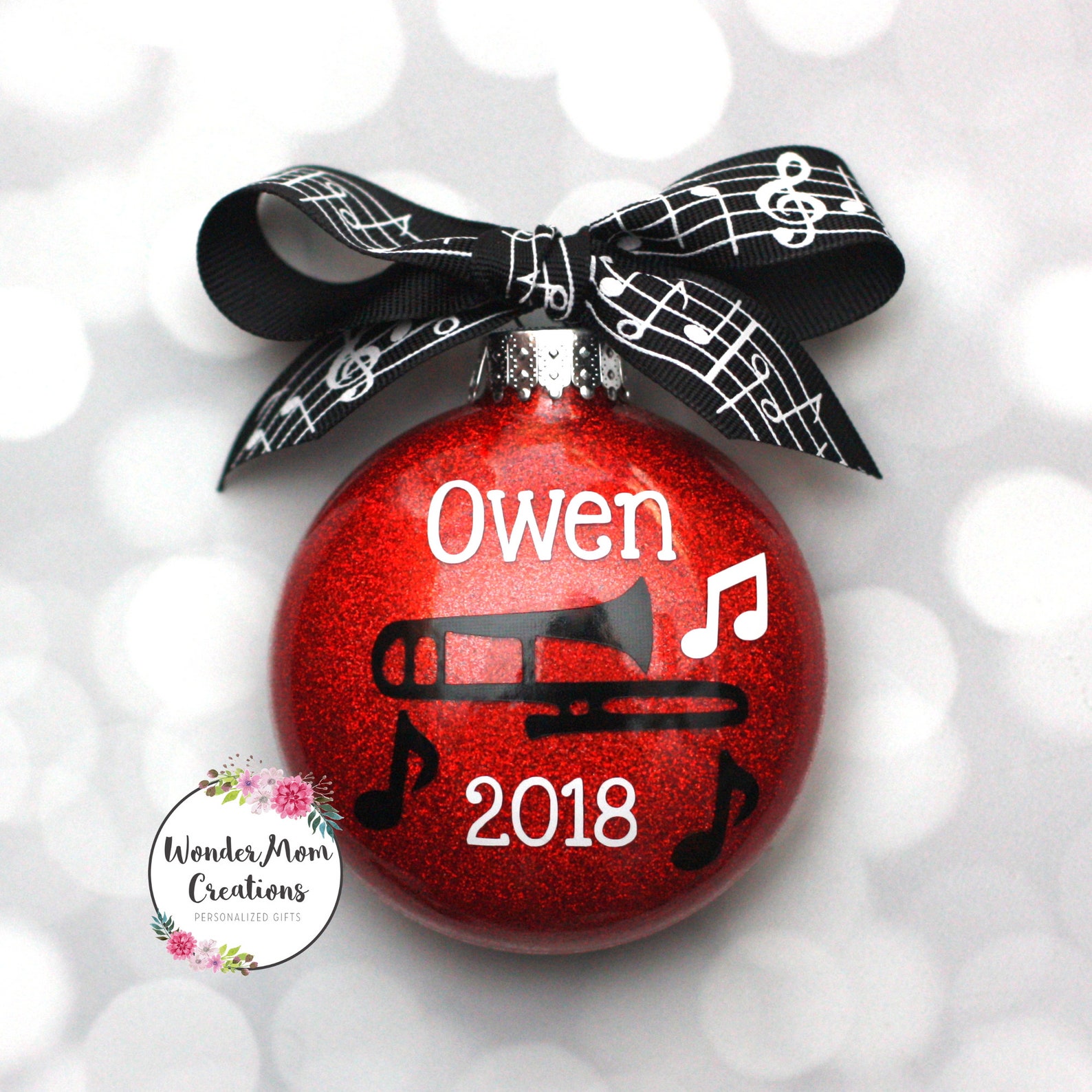 Trombone Personalized Christmas Ornament | Etsy