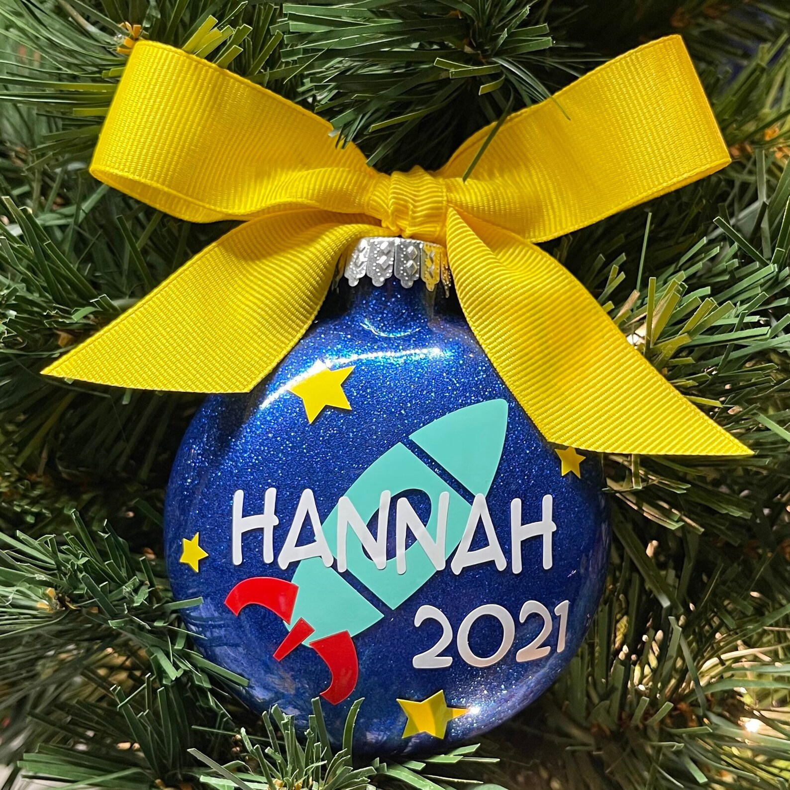 Toy Rocket Ship Personalized Christmas Ornament - Etsy