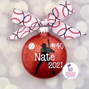 Baseball Player Personalized Christmas Ornament - Etsy