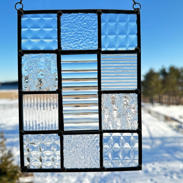 Clear Stained Glass Panel - Etsy