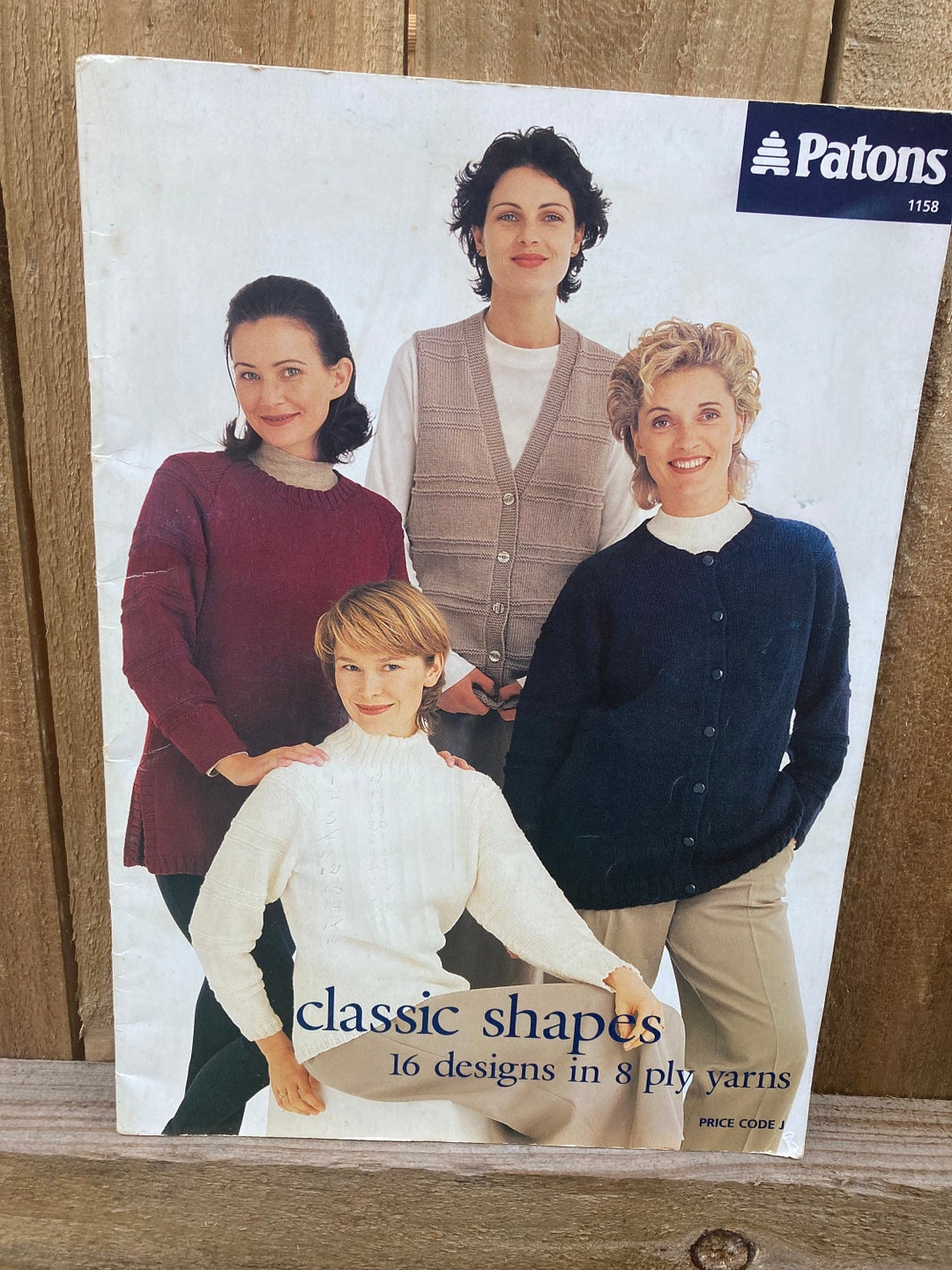 Patons Bk 1158 Classic Shapes 16 Designs in 8 Ply Yarns Sizes 8 to 18 ...