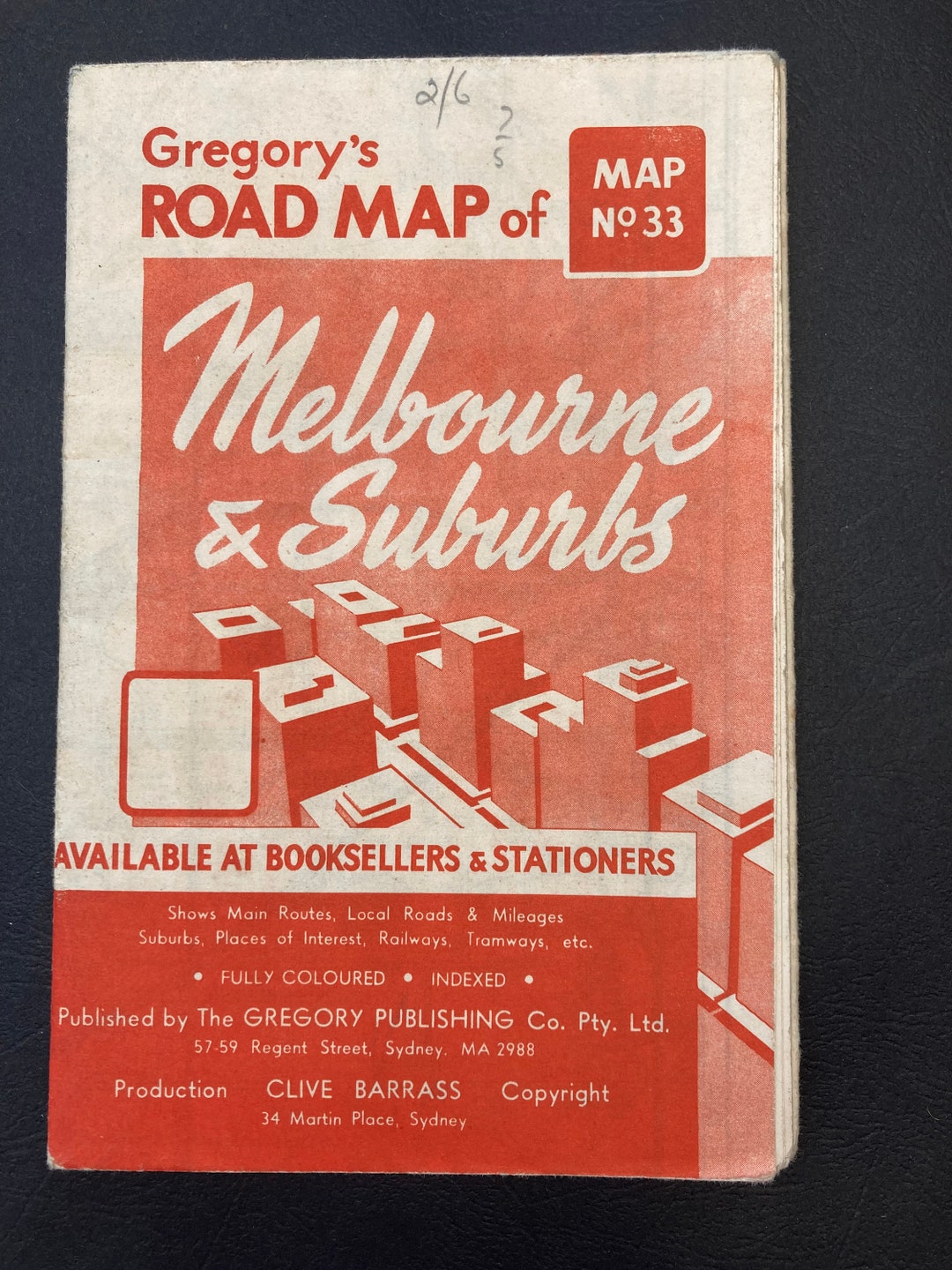1950s Gregory's Road Map of Melbourne & Suburbs Map No. 33 - Etsy