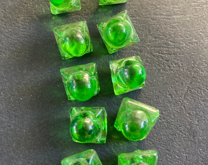 Vintage Emerald Green Glass Buttons With Shank X 10 - Etsy