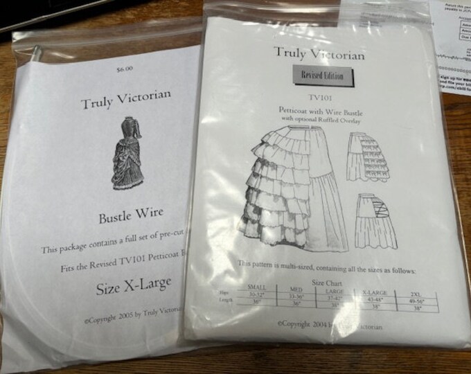 Truly Victorian Petticoat Pattern With Bustle Wire Sizes S-2xl - Etsy