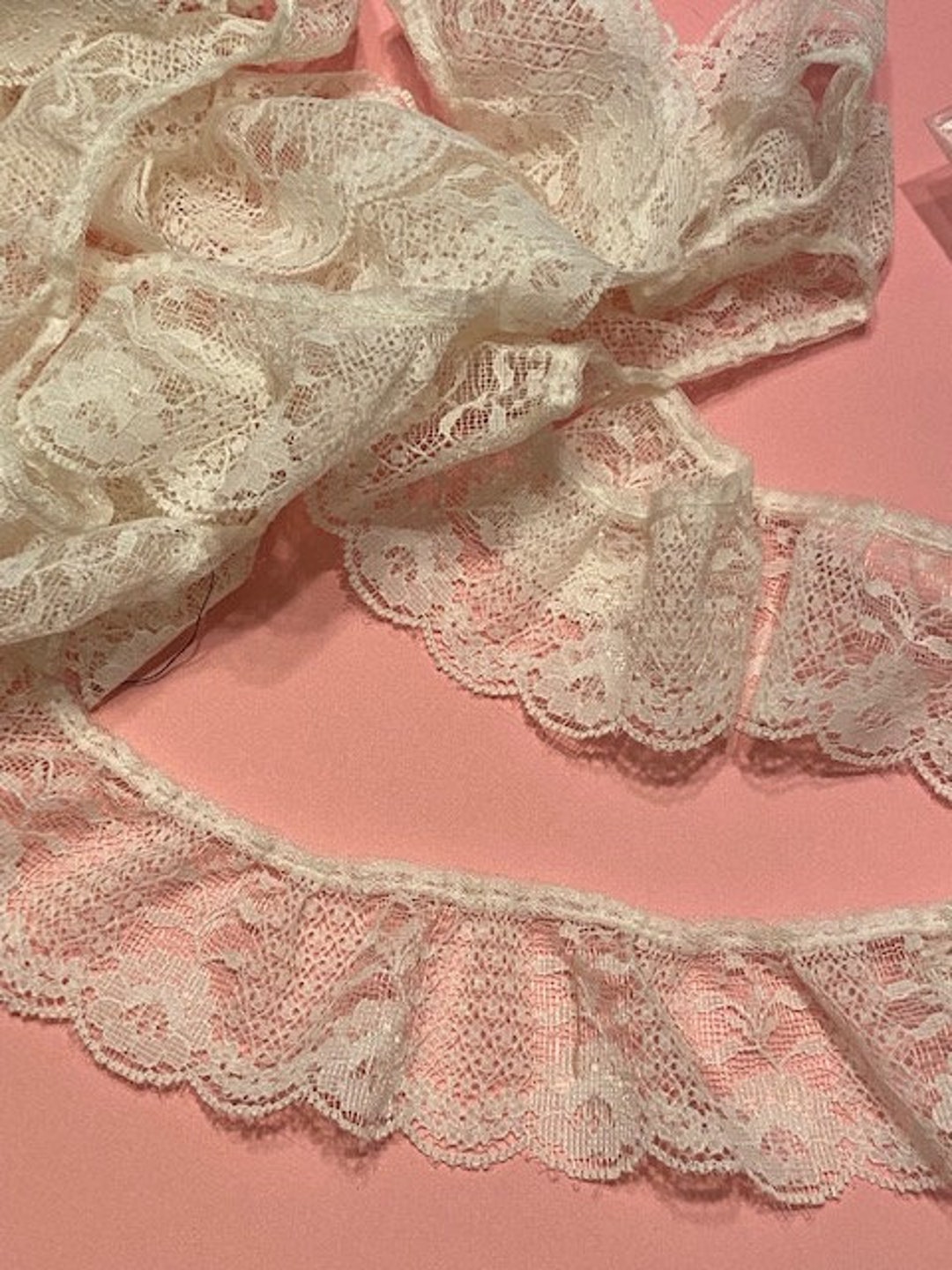 Vintage Lace Ruffle With Floral Pattern - Etsy