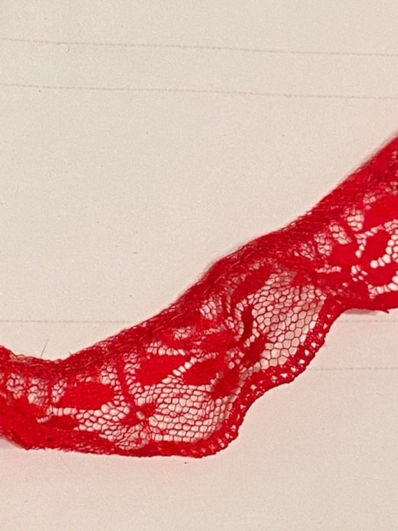 Fine red lace trim | Etsy