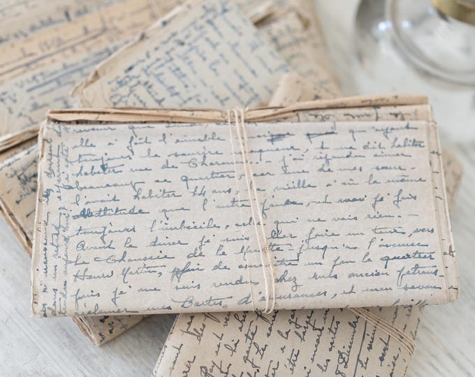 Vintage French Papers, Foreign Language Text Pages, Mixed Media Art ...