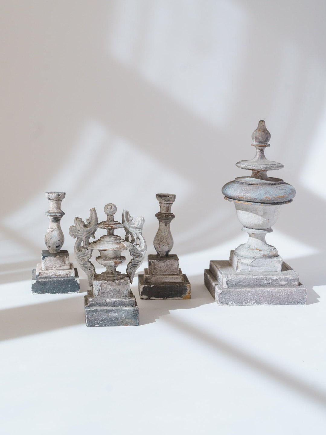 Vintage French Painted Wood Finials Set Architectural Elements French ...