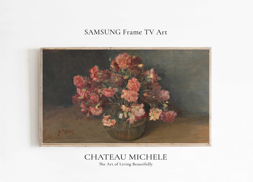 Floral Art for Frame TV, Vintage Flowers Still Lif, French Country ...