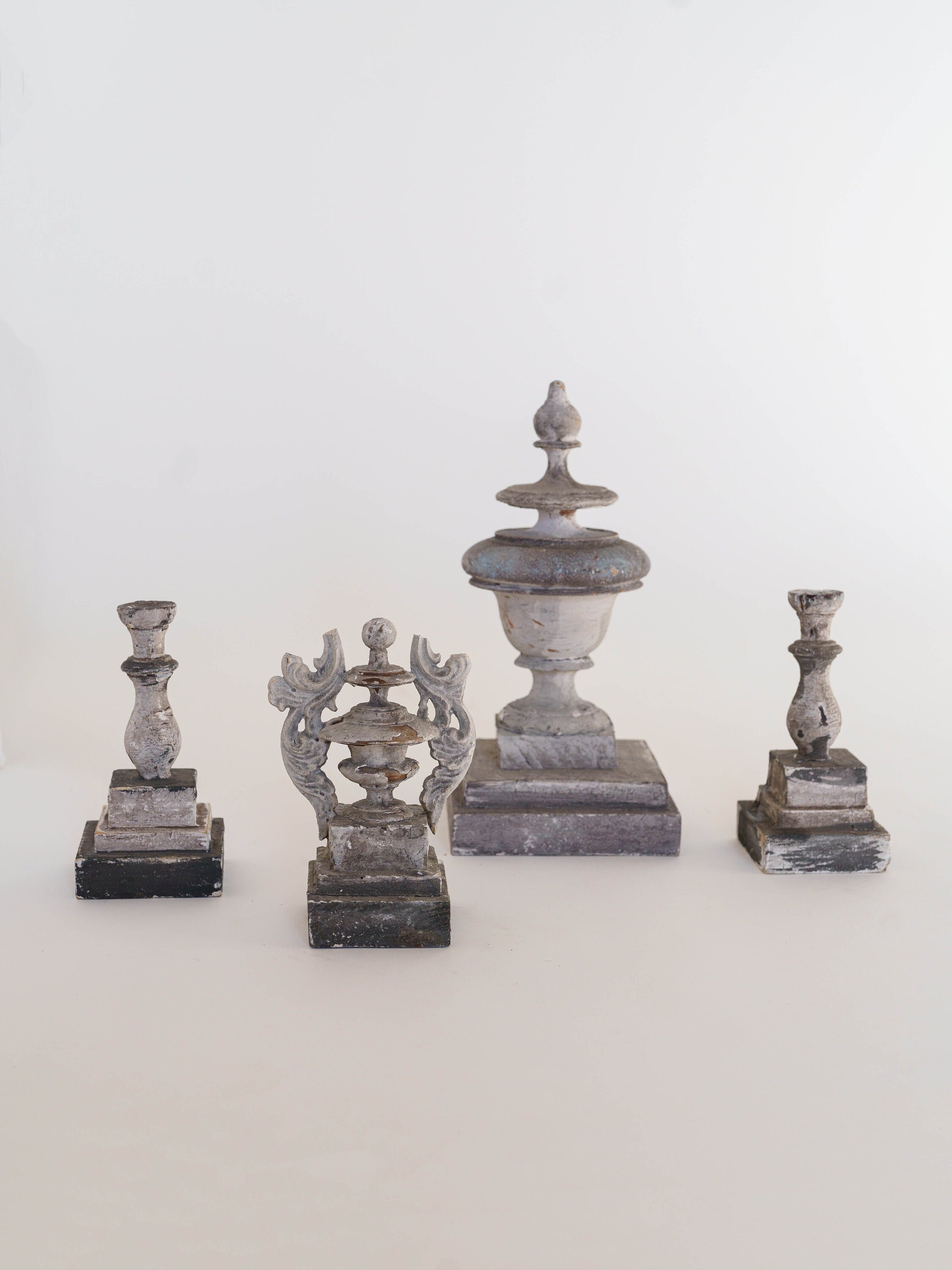 Vintage French Painted Wood Finials Set Architectural Elements French ...