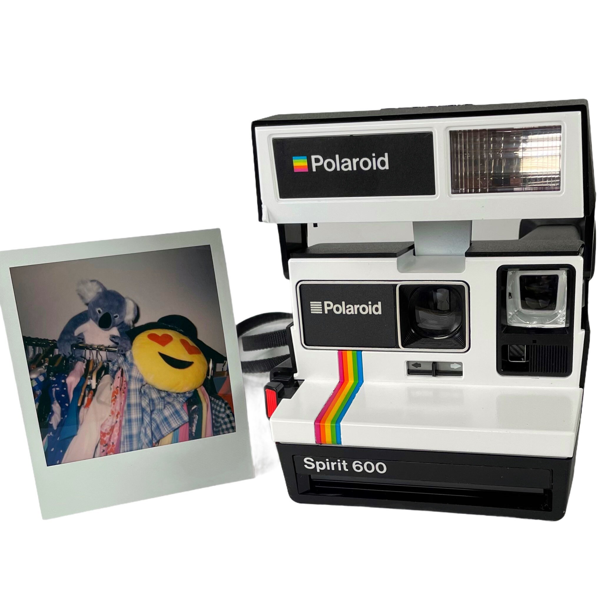 Upcycled White Rainbow Polaroid Spirit 600