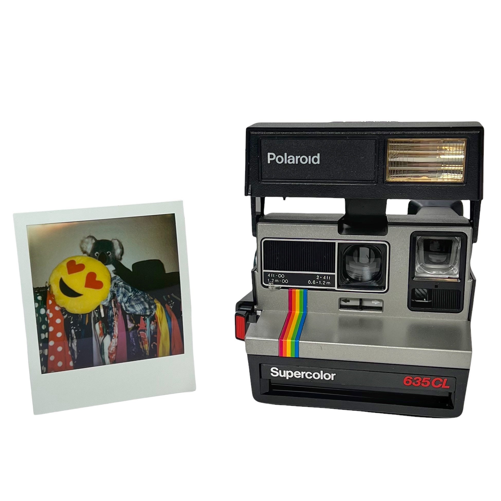Original Silver faced Rainbow Striped Polaroid Supercolor 635CL with ...