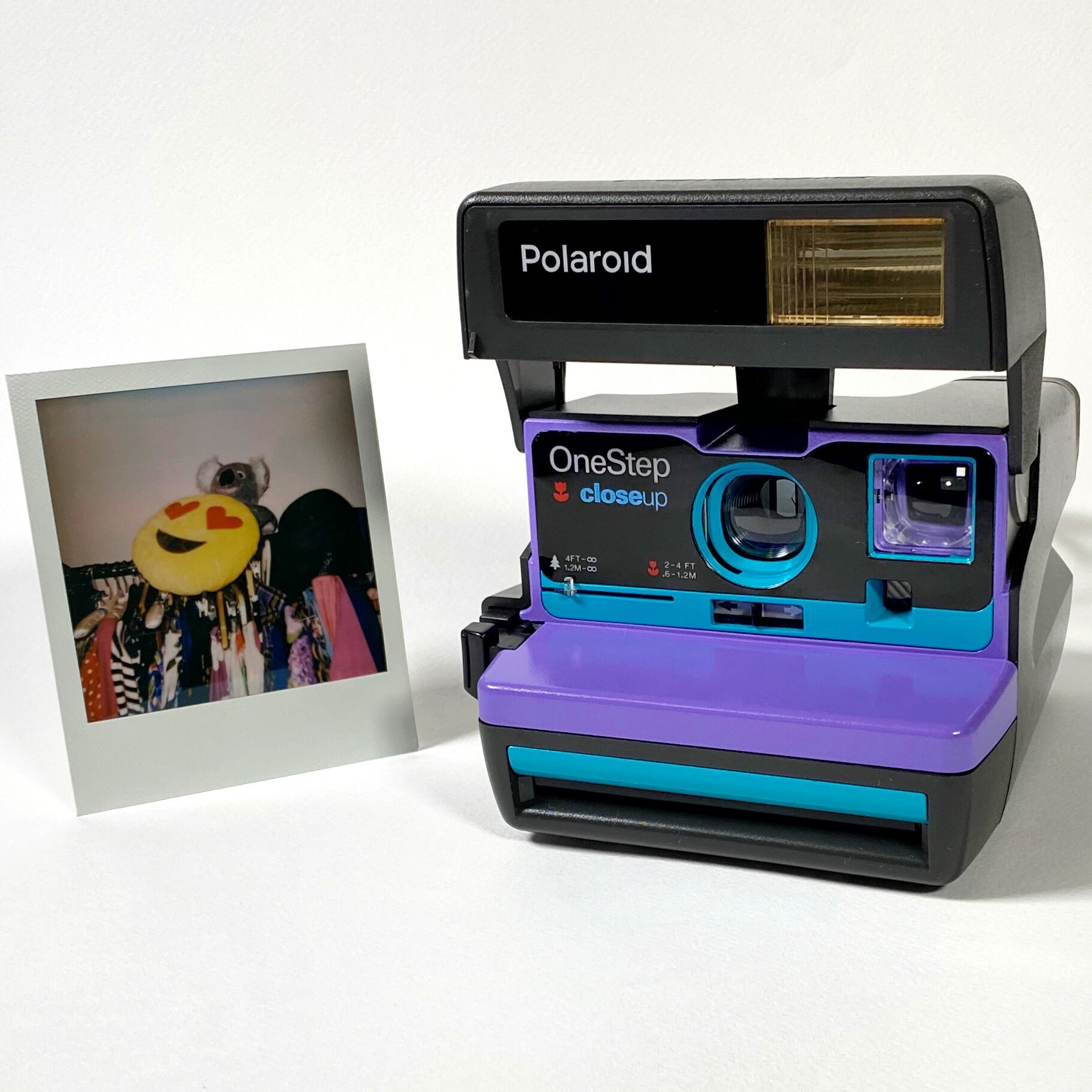 Turquoise & Purple Polaroid 600 OneStep - Refreshed, Cleaned, Tested ...