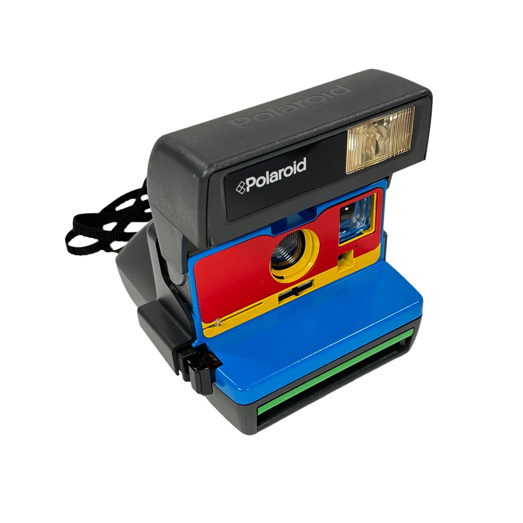 Upcycled Working Polaroid 600 OneStep - Blue, Red, Yellow and Green ...
