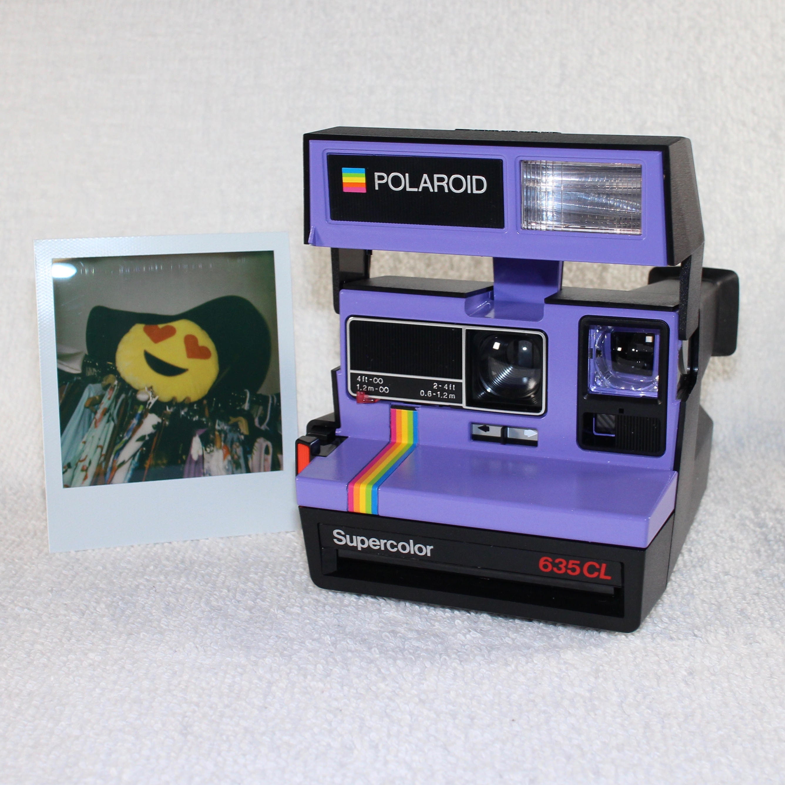 Upcycled Purple Rainbow Polaroid Supercolor 635CL With CloseUp Lens