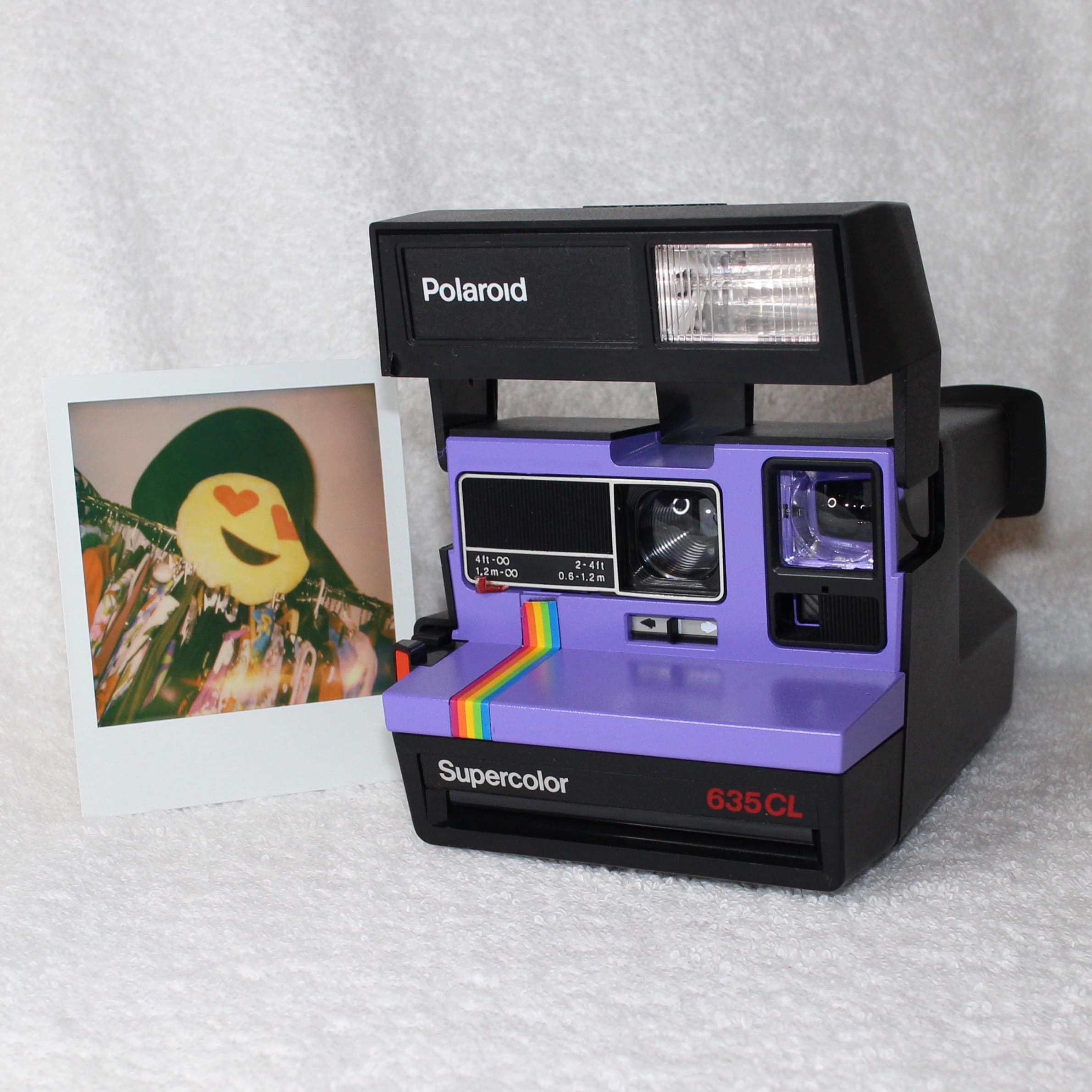 Upcycled Purple Rainbow Polaroid Supercolor 635CL With CloseUp Lens