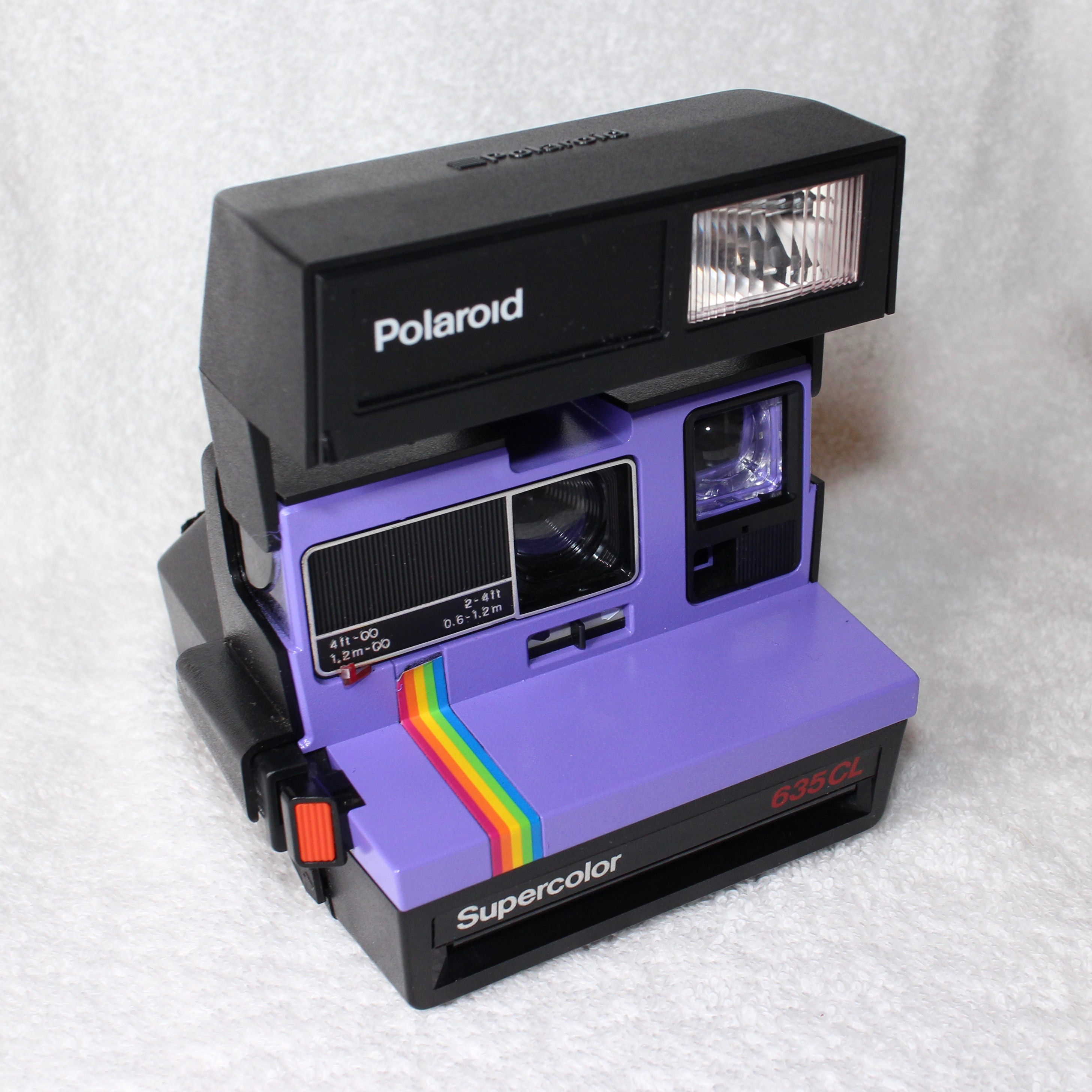 Upcycled Purple Rainbow Polaroid Supercolor 635CL With CloseUp Lens