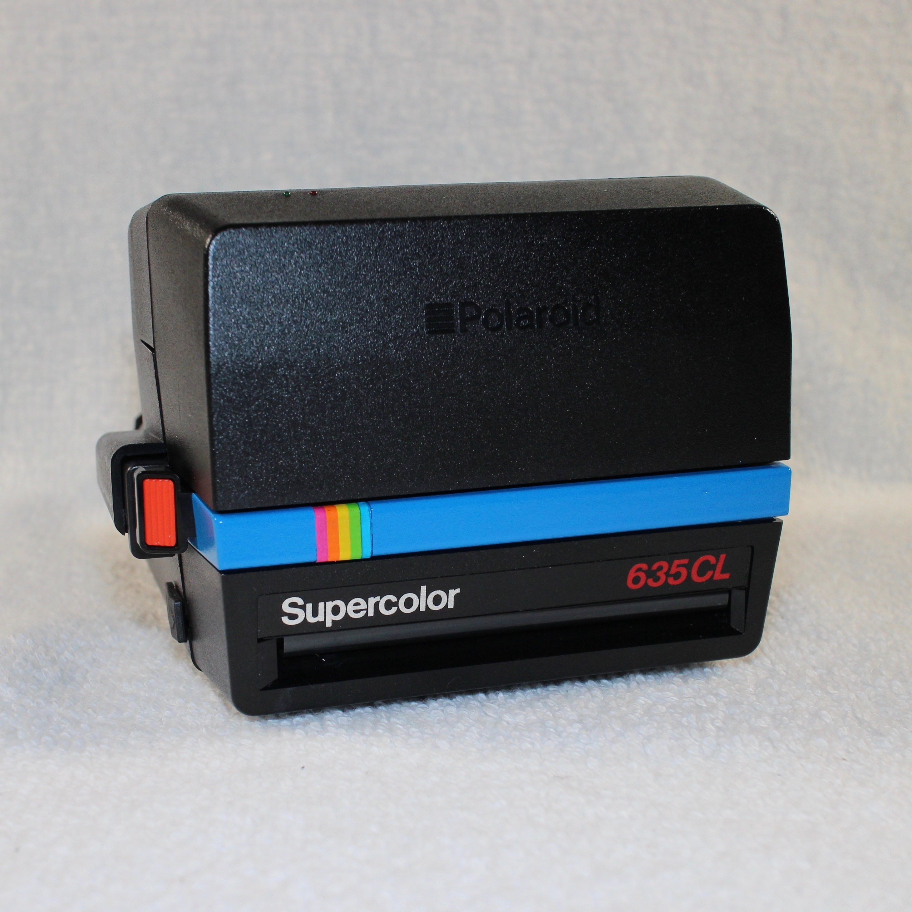 Upcycled Blue Rainbow Polaroid Supercolor 635CL With CloseUp Lens