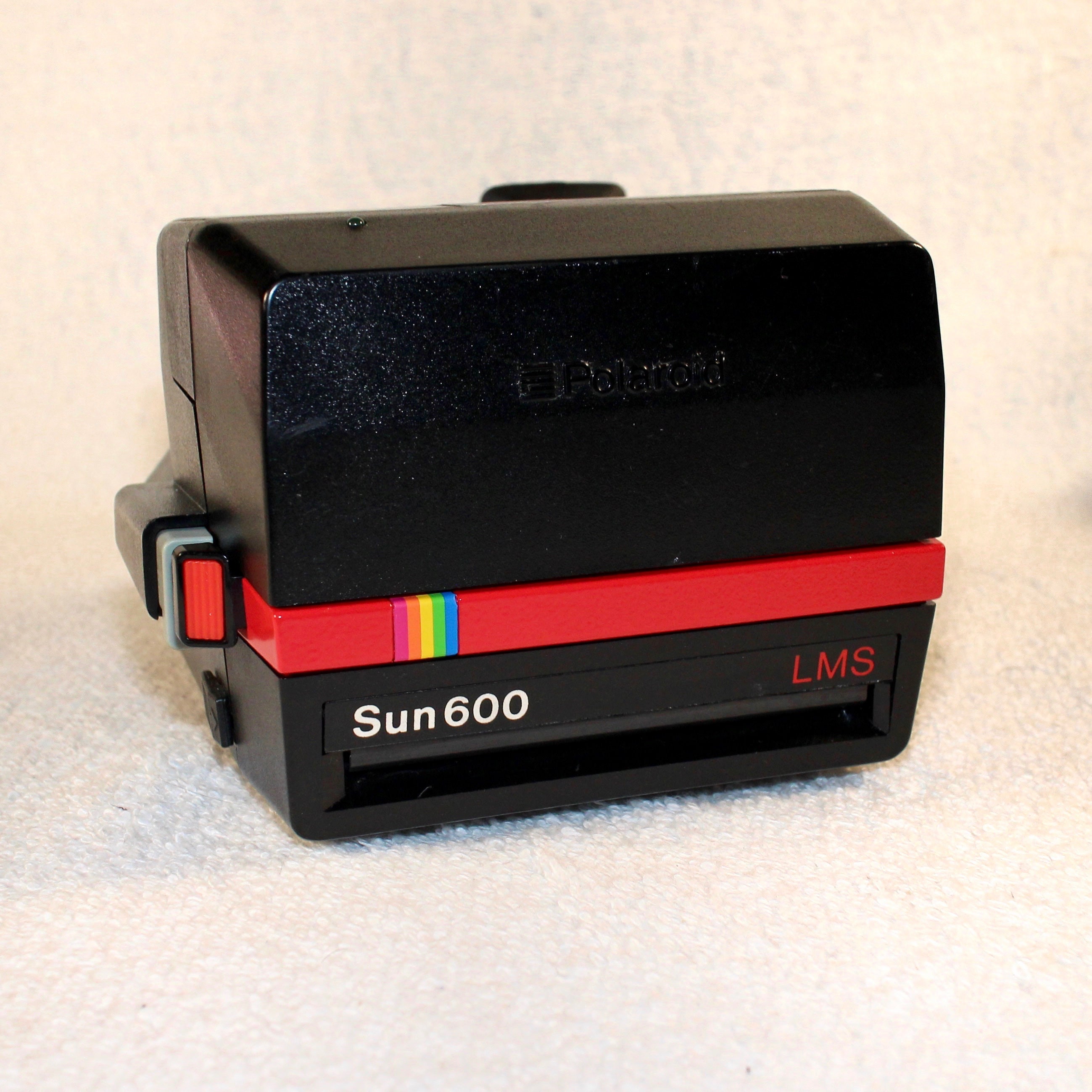 Upcycled Red Rainbow Polaroid Sun Business 600 With CloseUp Lens