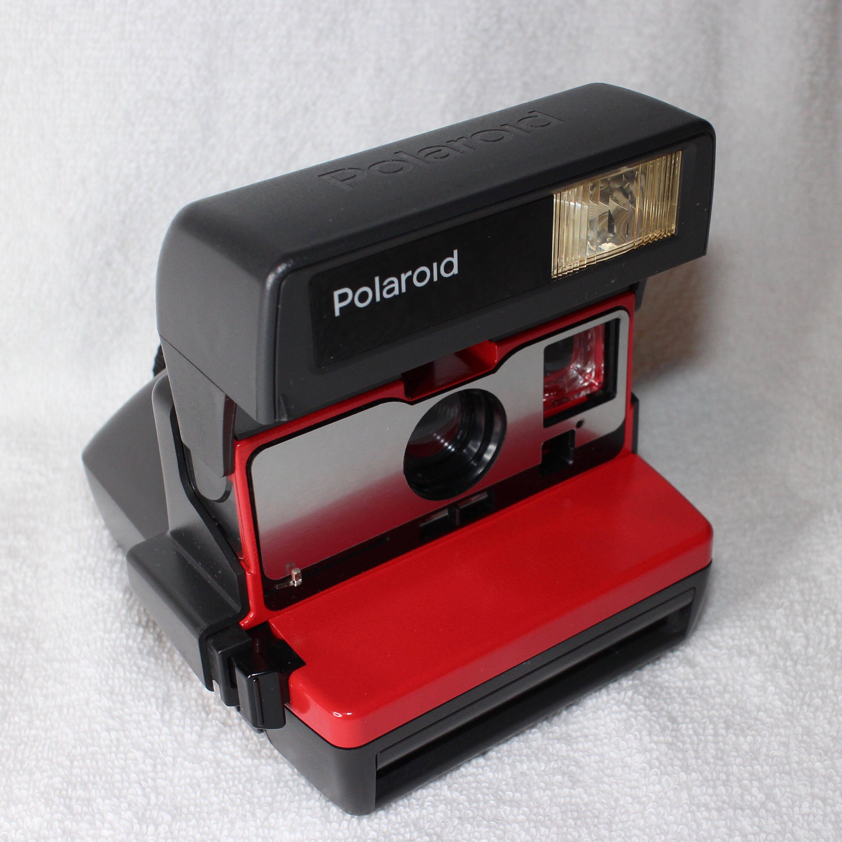 Red with Brushed Silver Front Polaroid 600 OneStep With Close Up And ...