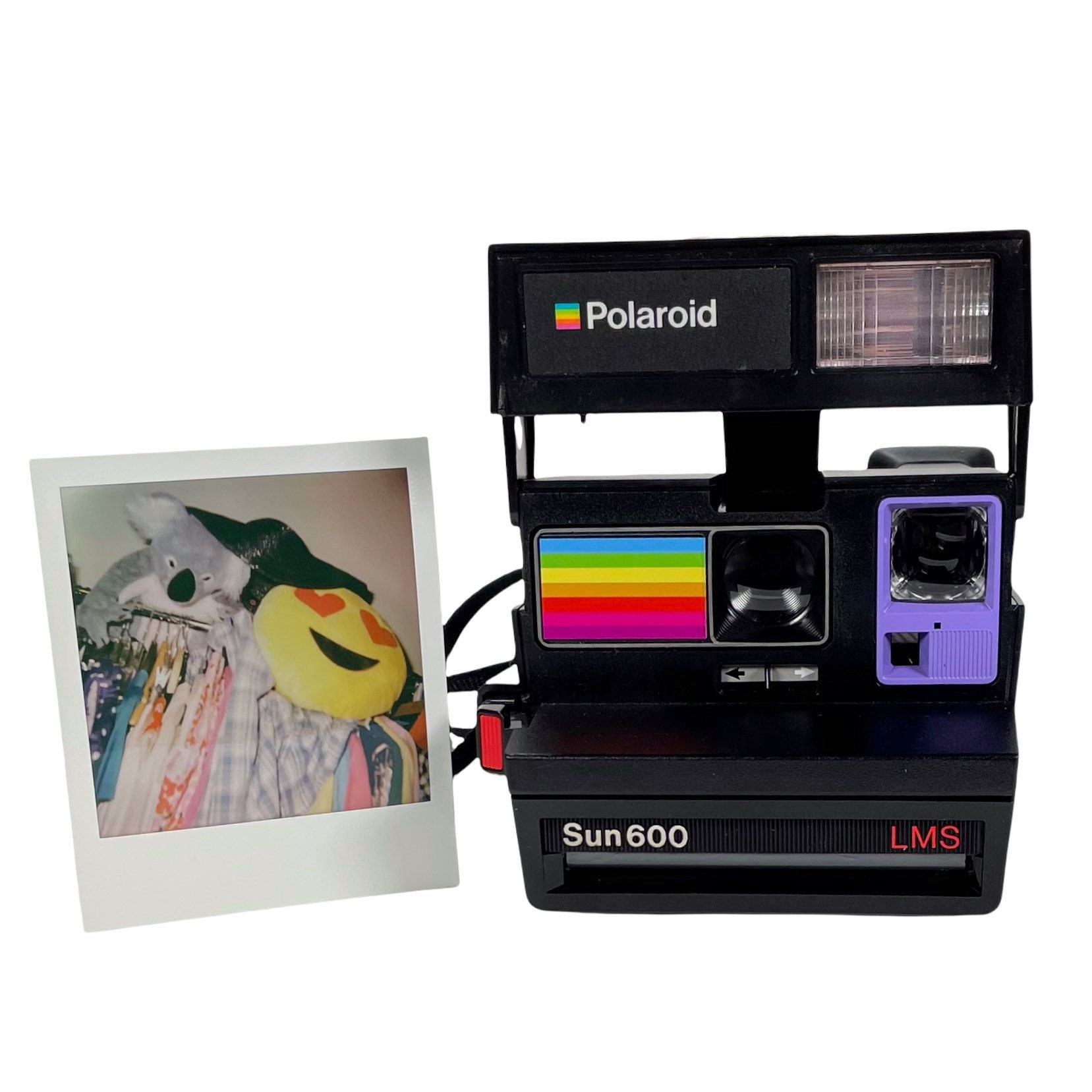 Polaroid Sun 600 with Upcycled purple and rainbow face - Refreshed ...
