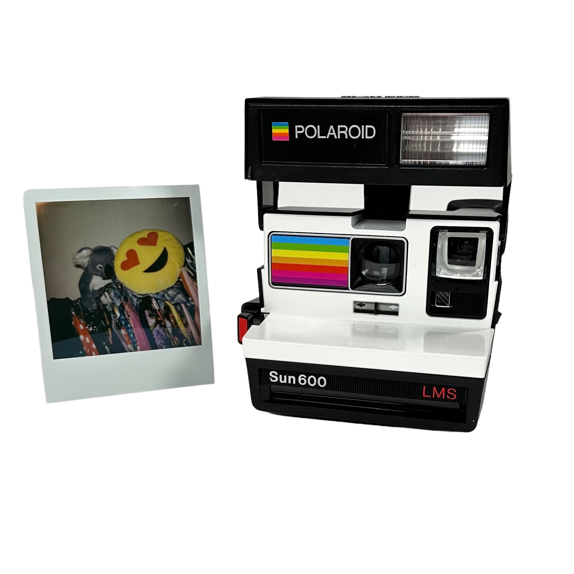 Polaroid Sun 600 with Upcycled White and Rainbow face - Refreshed ...