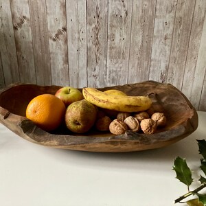 45cm Long Large Teak Root Bowl / Rustic Wood Fruit Bowl / Handcarved ...