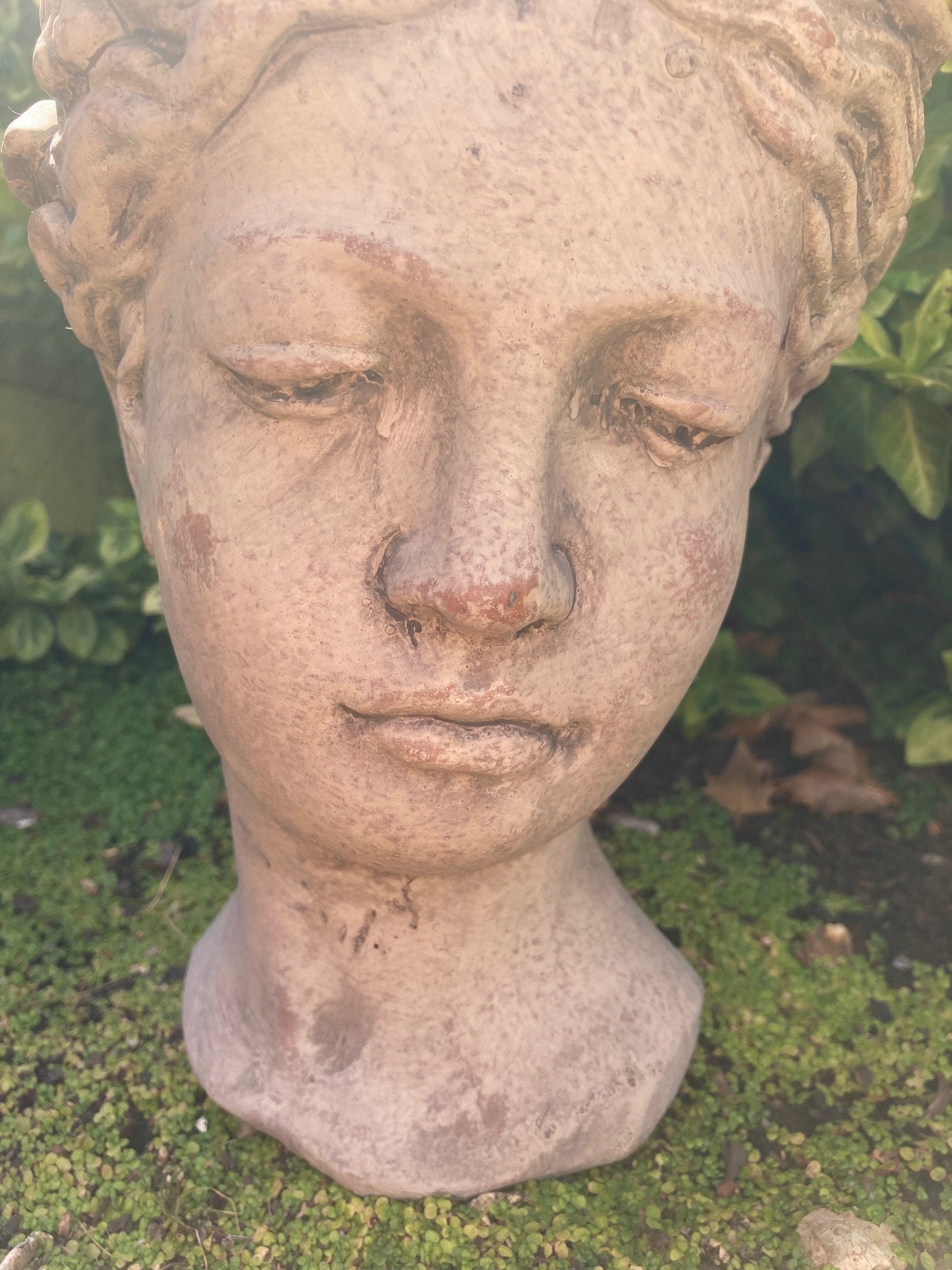 Goddess Head Planter - Female Bust Planter - Head Plant Pot - Stone ...