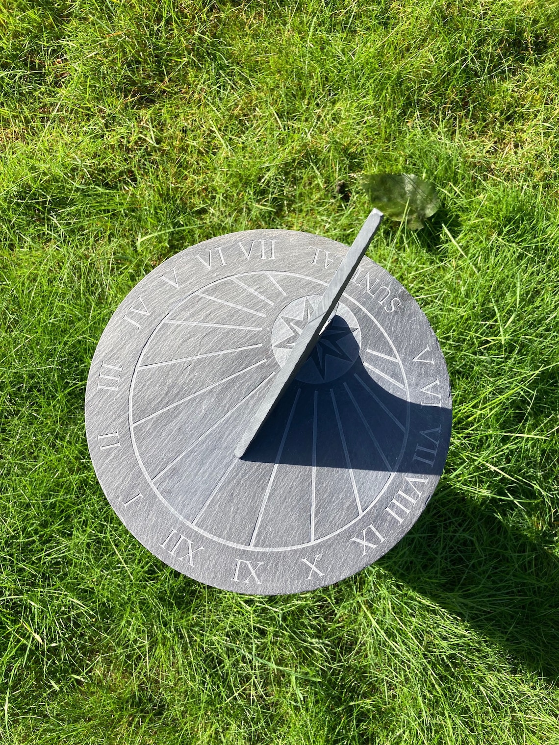 Sundial for Garden / Sun Dial Clock / Slate Clock / Round Grey Garden ...