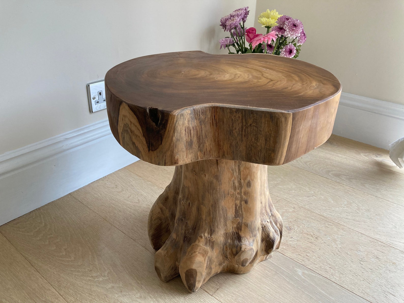 Small Teak Stool Table / Wood Side Table /teak Side Table / Lamp Table ...