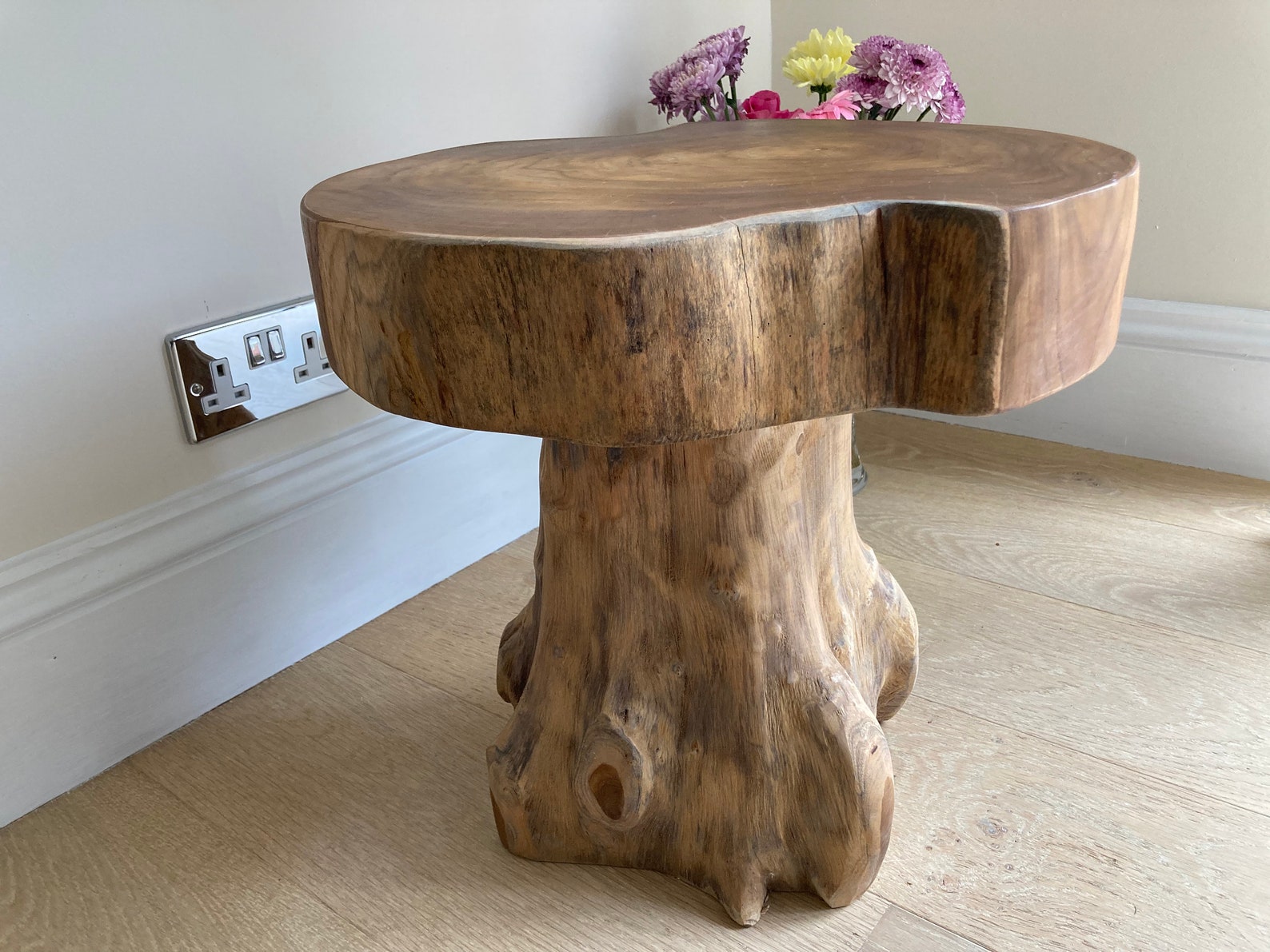 Small Teak Stool Table / Wood Side Table /teak Side Table / Lamp Table ...