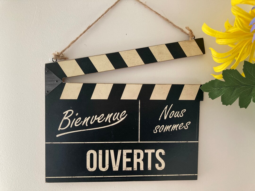 Open and Closed Sign / French Sign Plaque / Clapper Board Sign / Shop ...