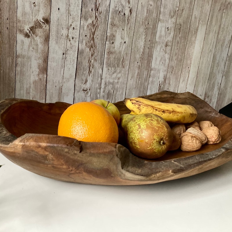 Wooden Large Oval Bowl - Etsy UK