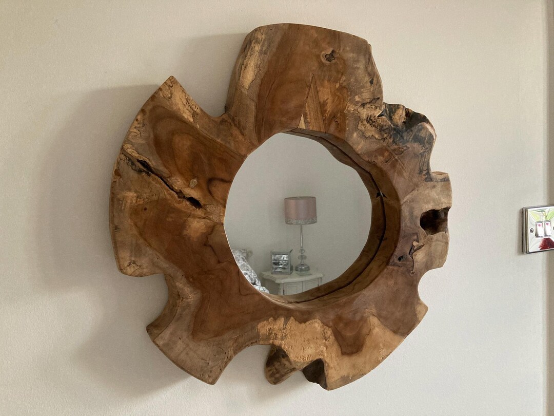 Wall Mirror / Wood Slice Mirror / Rustic Mirrors / Irregular Mirror ...