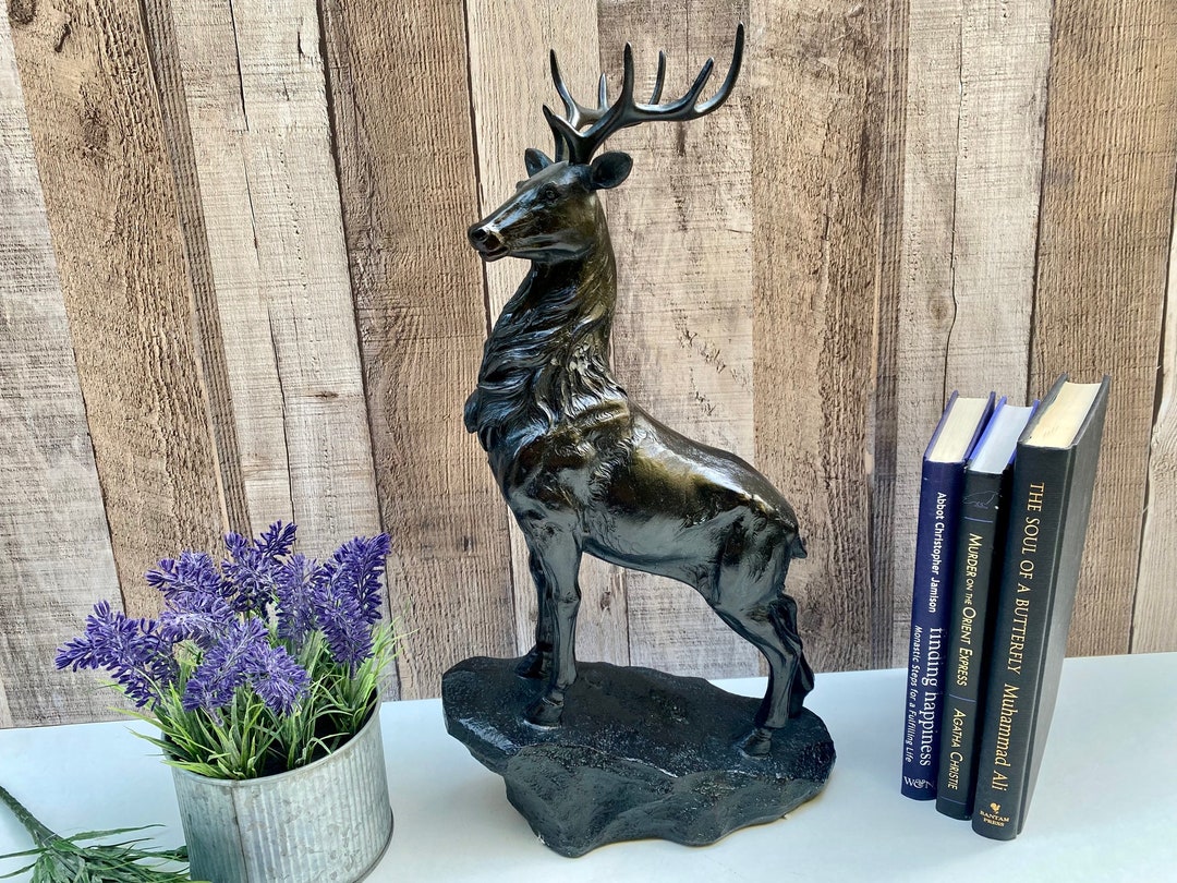 Proud Stag Ornament - Decorative Stag Figurine - Shelf Floor Standing ...