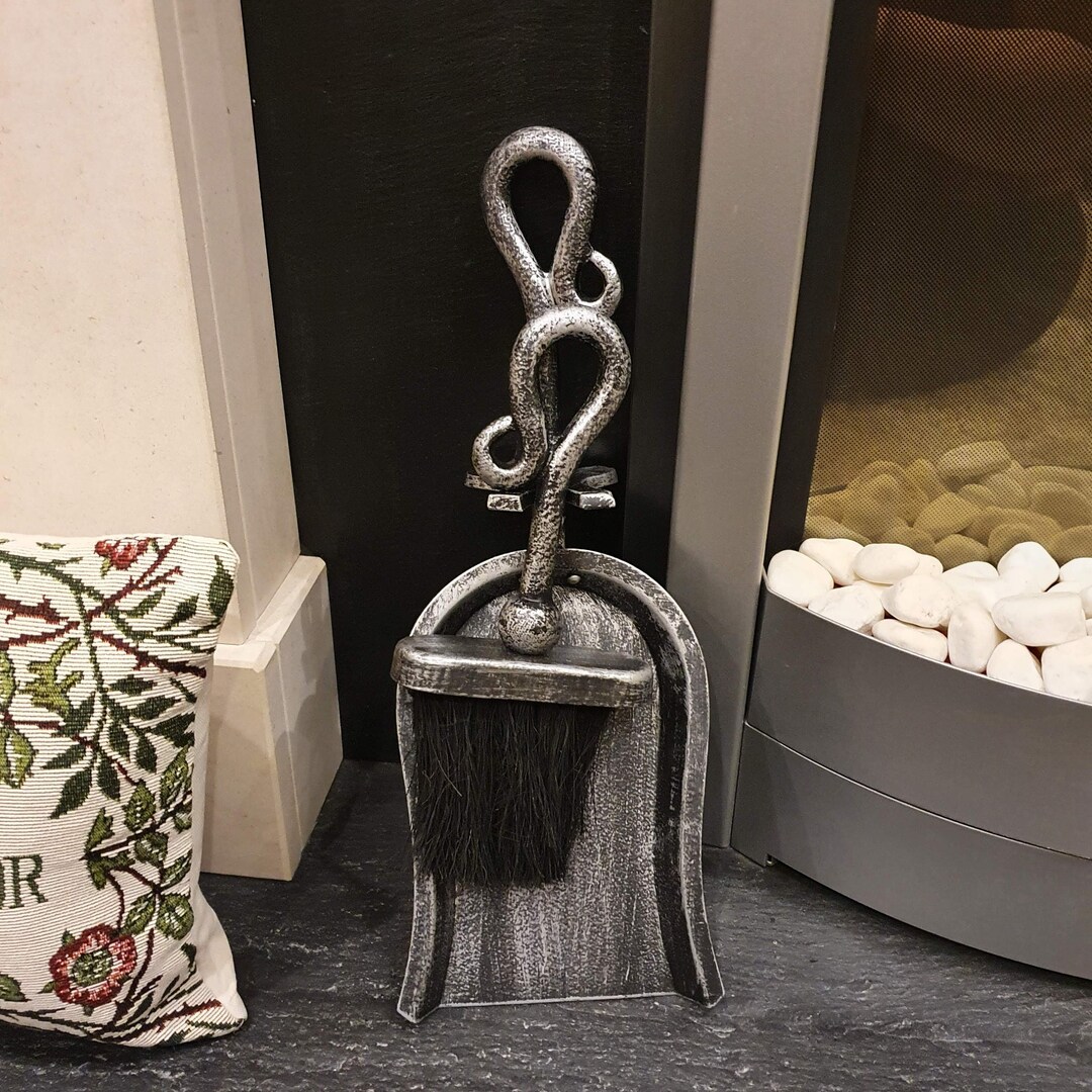 Steel Brush and Shovel Set / Fireside Log Burner Tools / Hearth Tidy ...