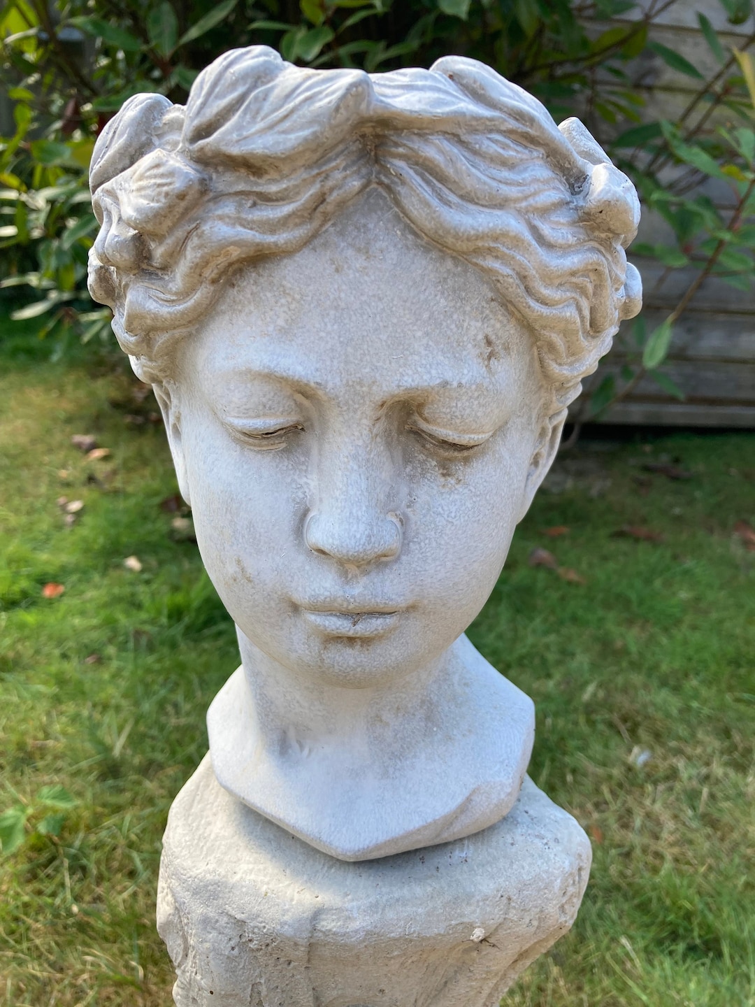 Roman Greek Ladies Head Statue Planter Flower Pot Stone Effect Garden ...