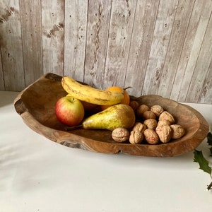45cm Long Large Teak Root Bowl / Rustic Wood Fruit Bowl / Handcarved ...
