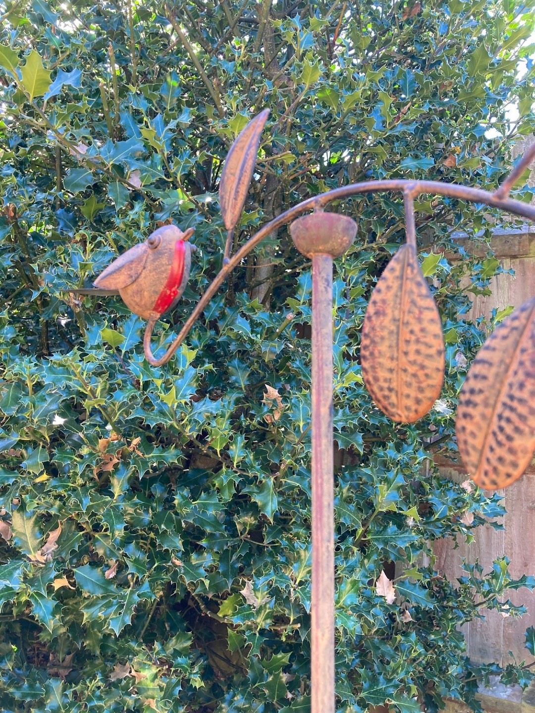 Robin Leaf Wind Spinner Garden Ornament Lawn Metal Gift Loved Ones Are ...