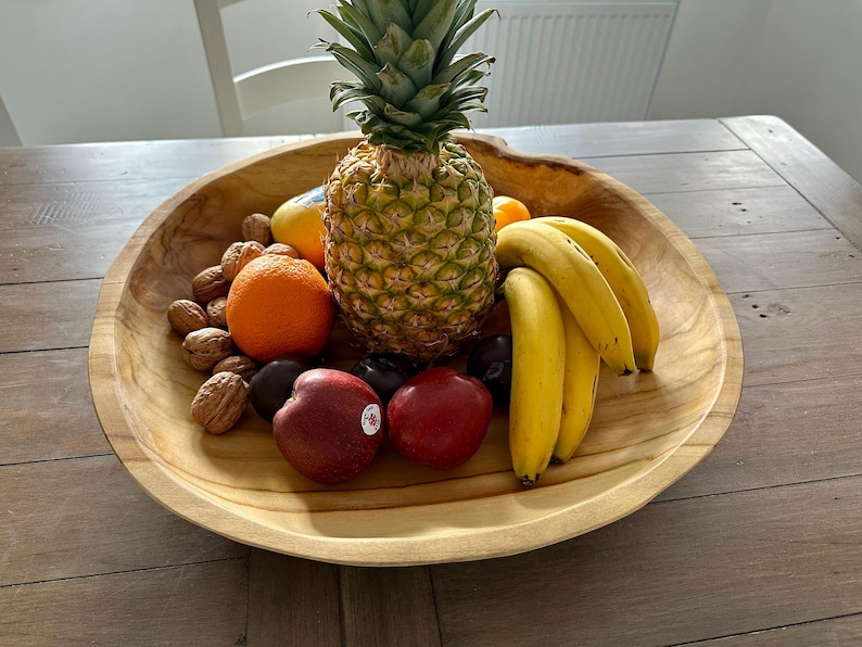 HUGE 50cm Wood Bowl / Wooden Bowl / Fruit Bowl / Rustic Teak Root Bowl ...