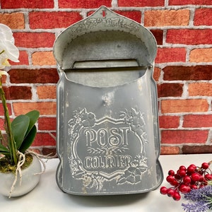 French Style Post Box - Shabby Chic Mail Box - Zinc Grey Galvanised ...