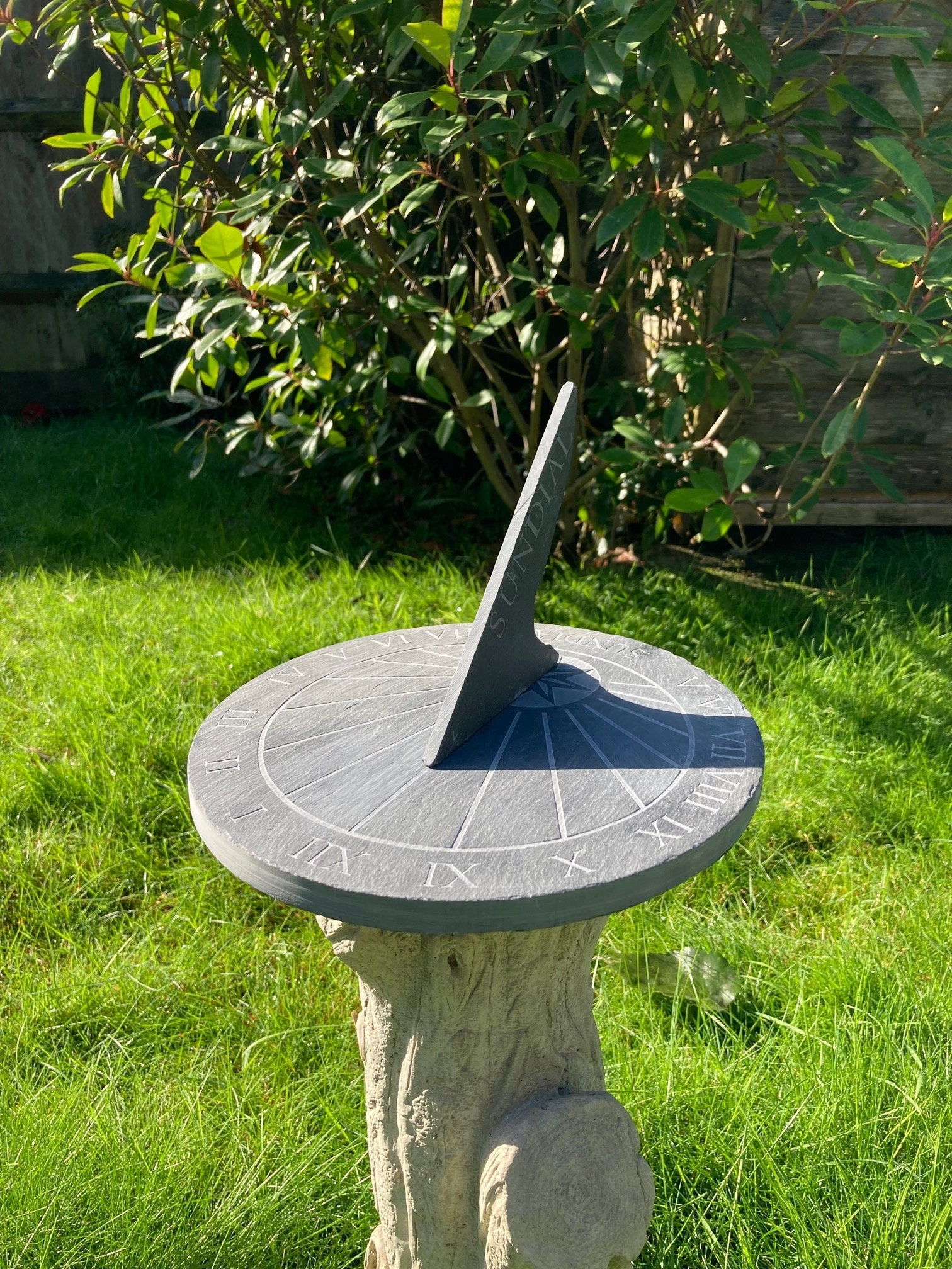 Sundial for Garden / Sun Dial Clock / Slate Clock / Round Grey Garden ...