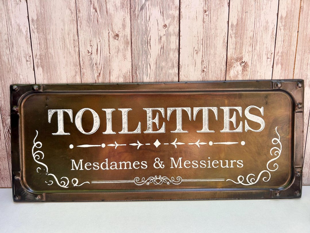 French Toilet Sign - Toilet Sign - Toilet Plaque - French Metal Wall ...