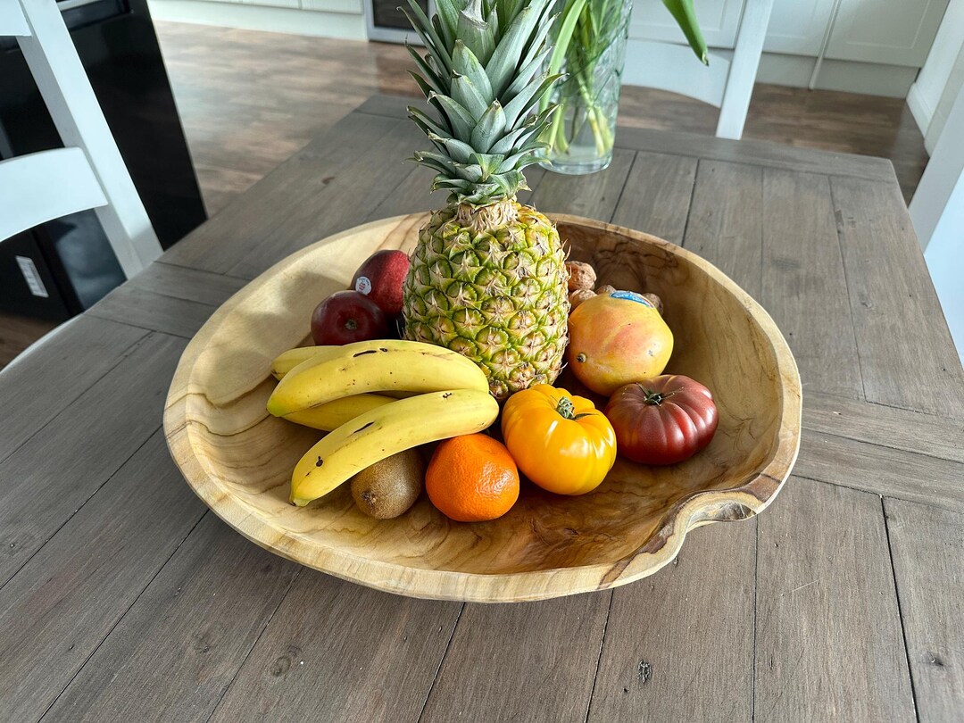HUGE 50cm Wood Bowl / Wooden Bowl / Fruit Bowl / Rustic Teak Root Bowl ...