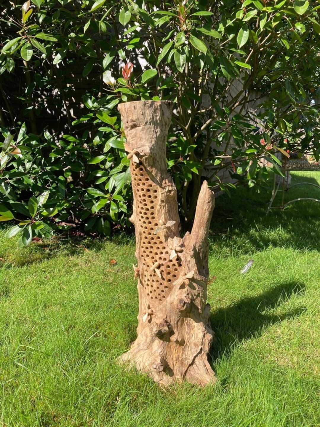 Beehive Ornament / Wooden Sculpture / Garden Ornament Decor / Wooden ...