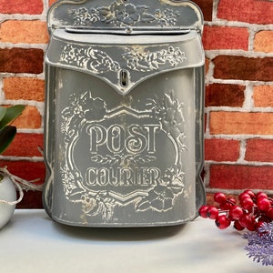 French Style Post Box - Shabby Chic Mail Box - Zinc Grey Galvanised ...