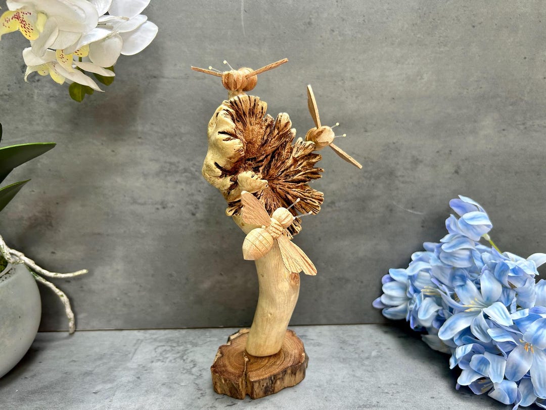 Bumblebee Ornament Bumble Bee Sculpture Wooden Bee Gifts Parasite Wood ...