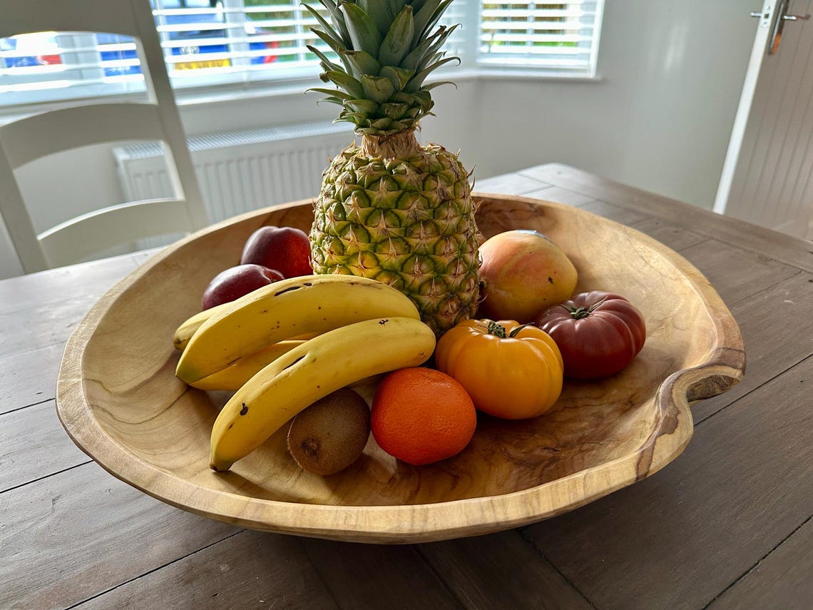 HUGE 50cm Wood Bowl / Wooden Bowl / Fruit Bowl / Rustic Teak Root Bowl ...